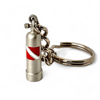 Scuba Tank Keychain with Dive Flag – Diver’s Collection – Pewter