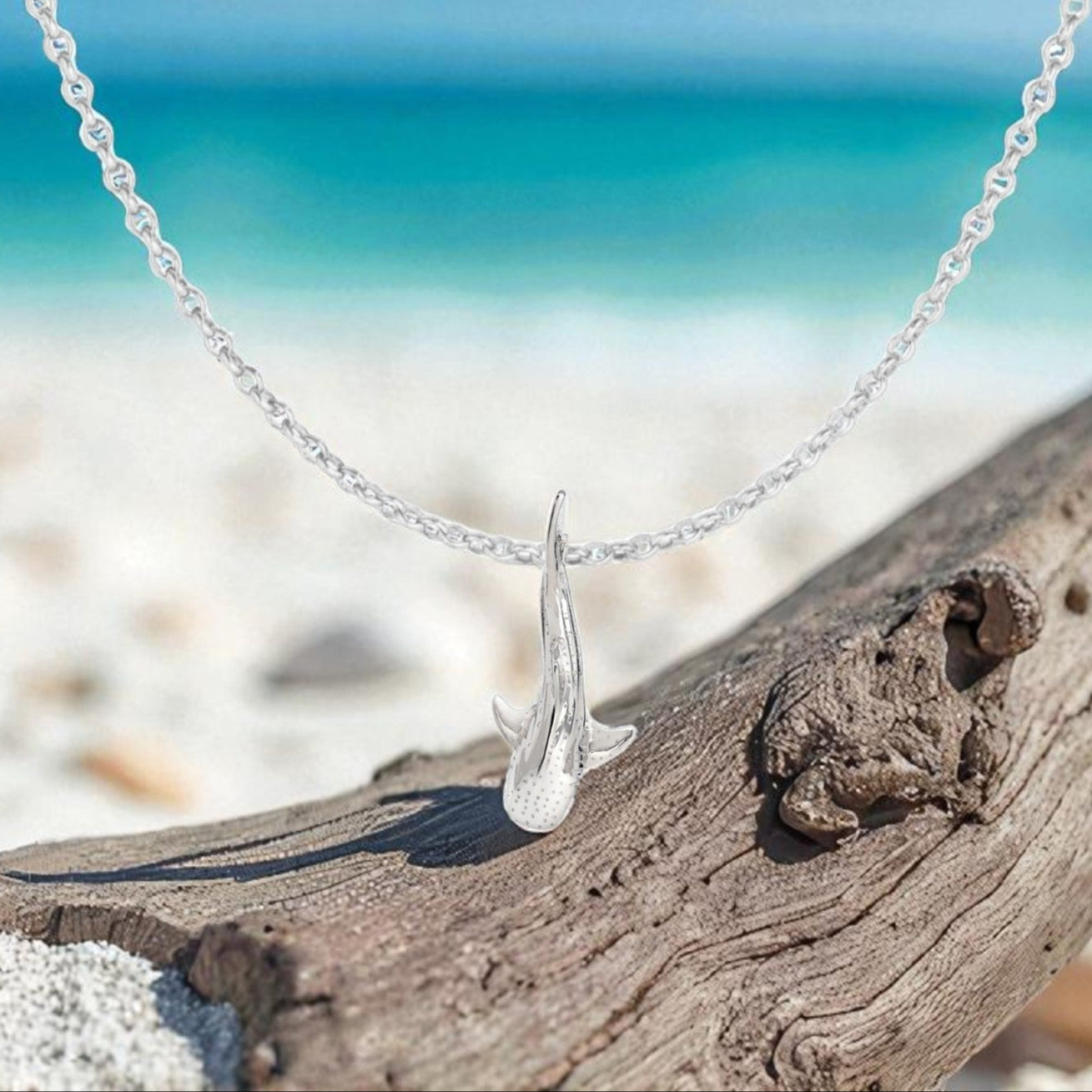 Mini Whale Shark Necklace - Sealife Collection - Silver