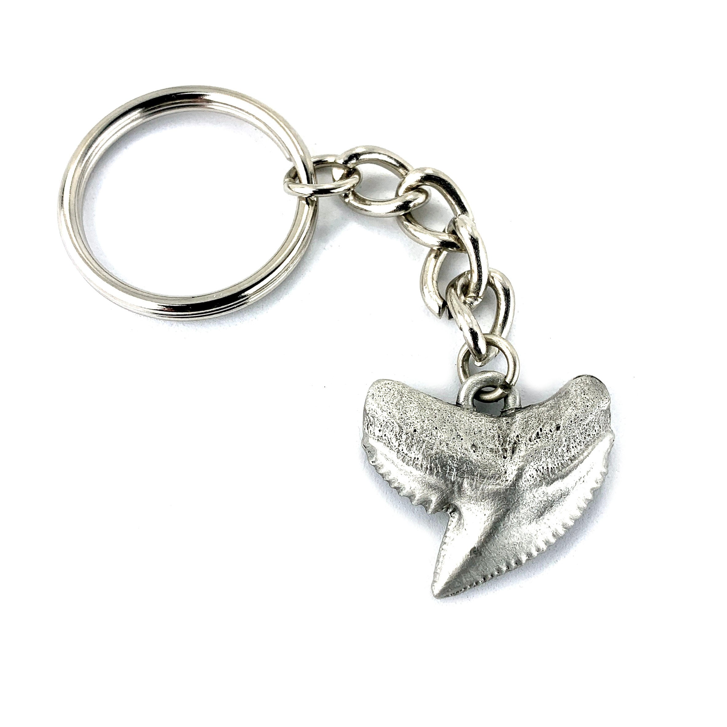 Shark Tooth Keychain, Shark Tooth Key Ring, Tiger Shark Tooth Keychain ...
