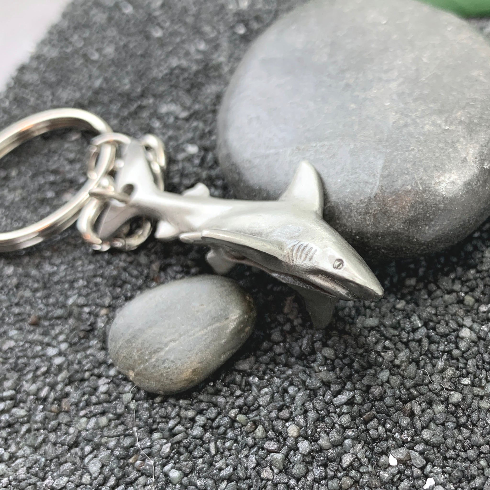 Reef Shark Keychain for Men and Women- Grey Reef Shark Keychain Charm ...