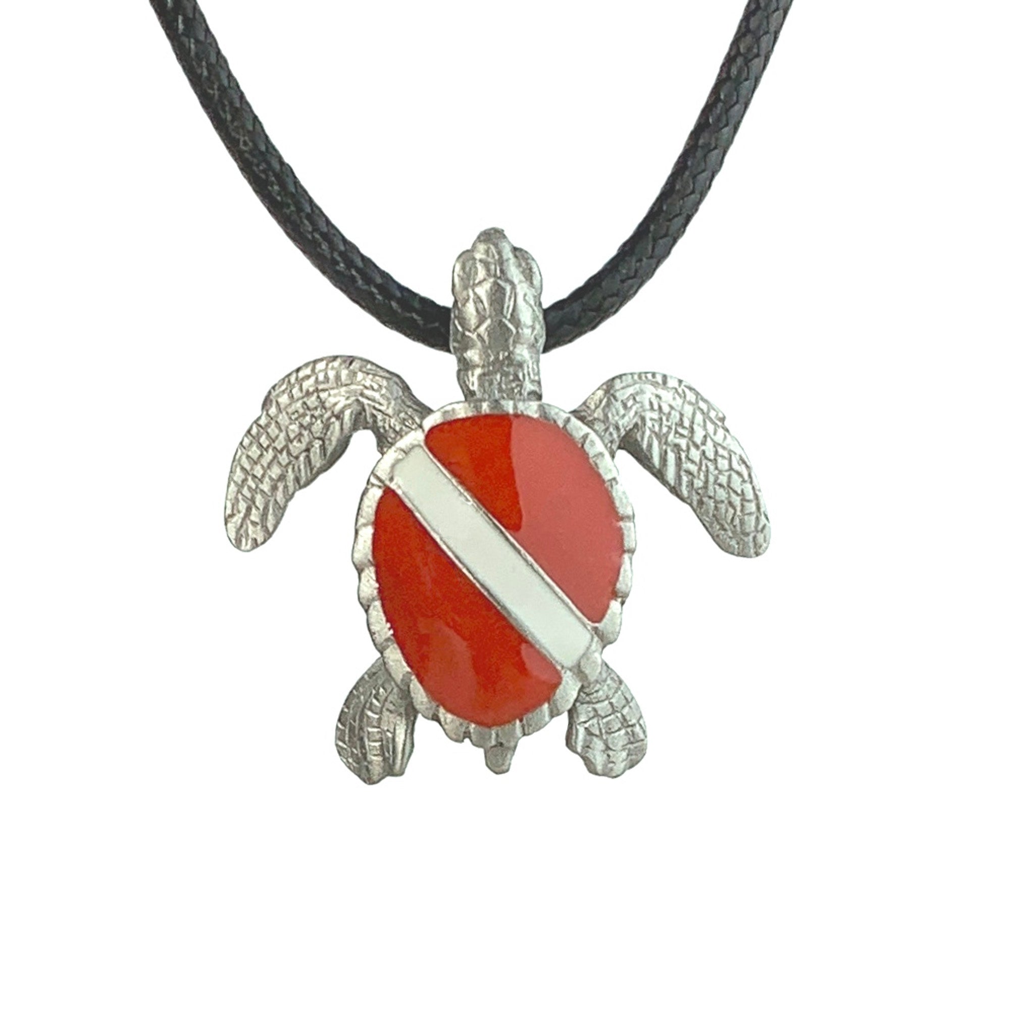 Sea Turtle Necklace Pendant with Dive Flag- Dive Flag Sea Turtle Gifts ...