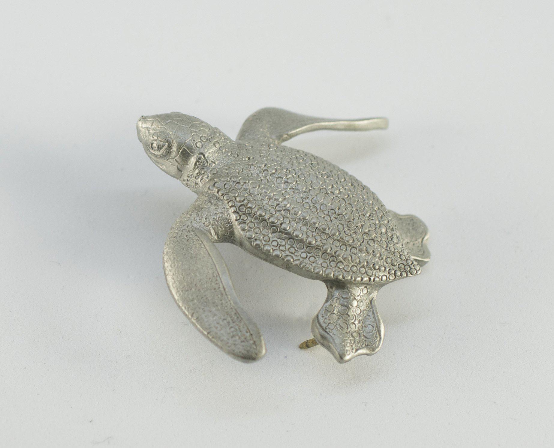 Leatherback Turtle Pin, Hatchling Sea Life Lead Free Pewter Pin – Big ...
